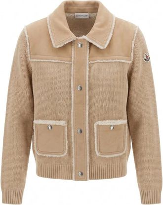 Moncler Cardigan Tricot Matelass&eacute; - Femme - Pulls - Brun - Taille: 40 FR