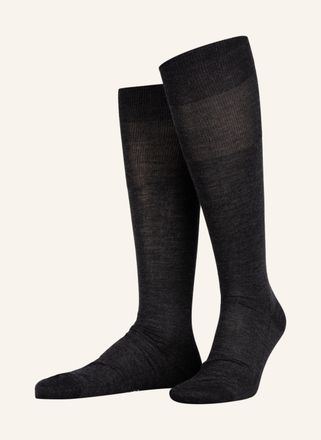 Falke Kniestr&uuml;mpfe Luxury No. 6 grau