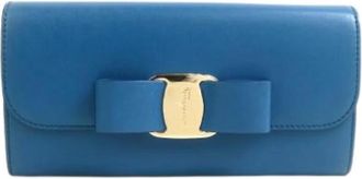 Ferragamo Portefeuille long (bi-pli) Pre-owned - Femme - Pre-owned - Bleu - Taille: ONE Size