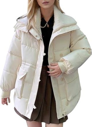 Generic Blouson Femme Hiver Chaud Parka Longue Femme Veste D Hiver Pour Manteau Bouffant à Manches Longues Veste Matelassée Courte Et Chaude Parka Chaude Mant
