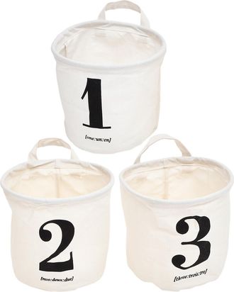 NUOBESTY 3 St&uuml;ck Teiliges H&auml;ngendes Aufbewahrungsset aus Baumwollstoff Waschbare Atmungsaktive Wandtaschen f&uuml;r Wohnzimmer Bad K&uuml;che Schlafzimmer Vielseitiger H