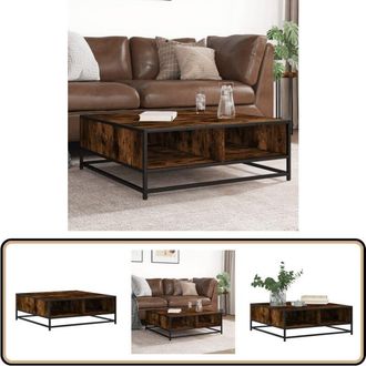 vidaXL Couchtisch R&auml;uchereiche 80x80x30 cm Holzwerkstoff und Metall - Vidaxl