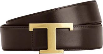 Tod's Tods G&uuml;rtel - New T Belt P.35 Vers. 2 Leather Belt - Gr. 100 - in Braun - f&uuml;r Damen