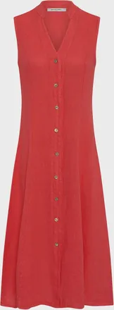 Gerard Darel Robe midi en lin sans manche - Corail