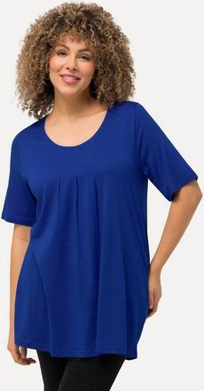Ulla Popken T-Shirt T-Shirt Zierfalten A-Linie Rundhals Halbarm Modal