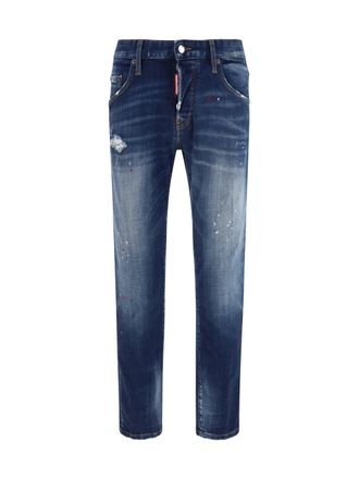 Dsquared2 Mens Skater Jeans Navy Blue Cotton