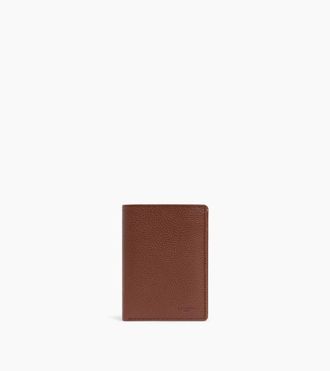 Le Tanneur Portefeuille moyen mod&egrave;le vertical zipp&eacute; 2 volets Charles en cuir grain&eacute;