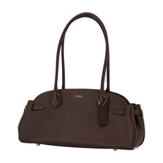 Coach Womens Empire Carryall 34 Shoulder Bag - Coach Leather Brown Cowhide Crossbodies