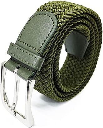 Glamexx24 Ceinture élastique unisexe en tissu tressé, extensible et réglable pour homme et femme, plusieurs couleurs disponibles, largeur de 3,5 cm, longueur de