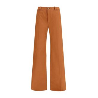 Chlo&eacute; Hose mit weitem Bein und hoher Taille - - Trousers - Damen - Braun - S