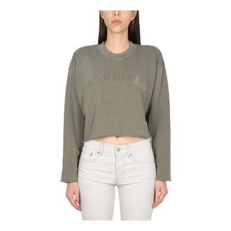 Maison Margiela Cropped Sweatshirt - - Sweatshirts & Hoodies - Damen - Gr&uuml;n - M
