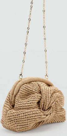 Mango Sac port&eacute; main fibre naturelle beige - Femme - Taille unique - MANGO