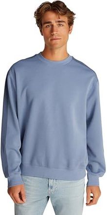 Calvin Klein Sweat dInt&eacute;rieur Homme Logo Tape Crew Neck Relaxed Fit, Bleu (Tempest), XS