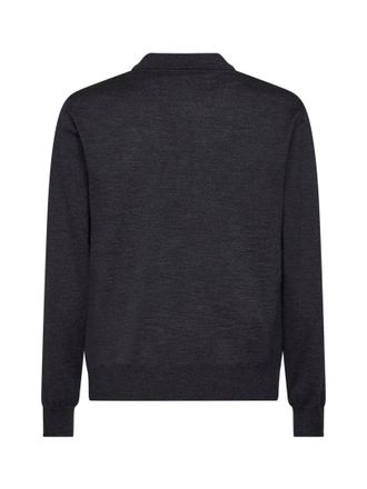 Valentino Mens Polo Shirt Dark Grey Wool Cotton T-shirts And Polos