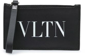 Valentino Garavani Portemonnaie - Leather VLTN Zip Card Holder - Gr. unisize - in Schwarz - f&uuml;r Damen