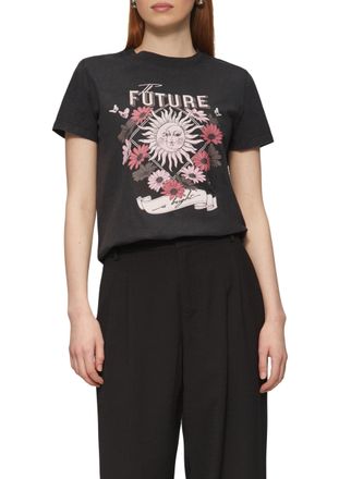 QS by s.Oliver Baumwollshirt mit Frontprint in gewaschener Optik