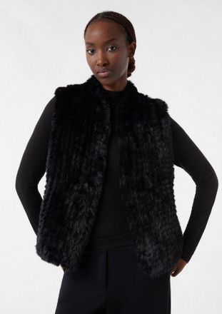 Comma Outdoorjacke Outdoor-Weste Weste aus gestricktem Kunstpelz