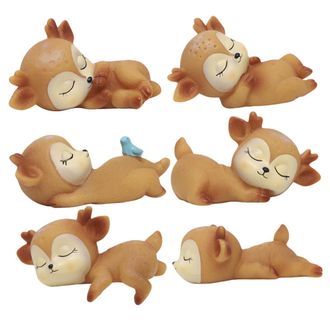 Cabilock 6 St&uuml;ck Kleine Hirschornamente Aus Kunststoff Kreative Tischdekoration F&uuml;r Auto Kuchen Und Innenraum Vielseitige Dekorative Hirschverzierungen