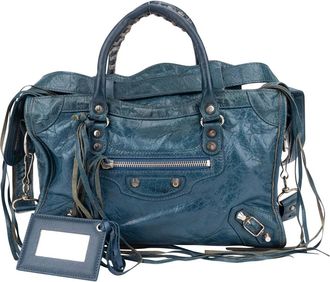 Balenciaga Crossbody Bags - Balenciaga Blue Leather Classic City Handbag - Gr. unisize - in Blau - f&uuml;r Damen
