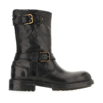 Dolce & Gabbana Elegante Lederstiefel f&uuml;r Frauen - - Shoes - Herren - Schwarzk - 40 EU