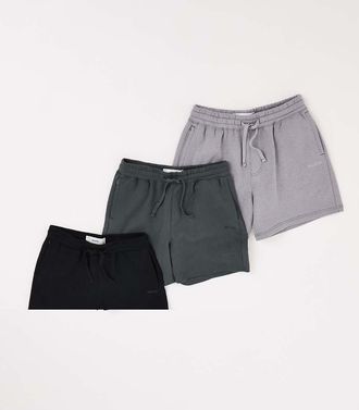 Hollister Lot de 3 shorts 8 pouces en jersey - Gris et noir-Multicolore
