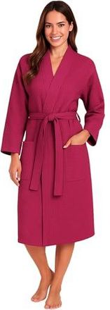 Morgenstern Paula Oeko Tex Standard Peignoir léger pour femme 100 % coton gaufré gaufré, baie, S