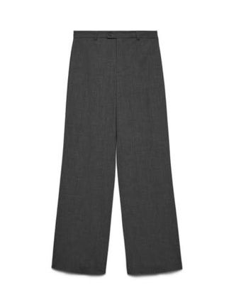 Vero Moda Femme Straight Vmtexas MW Pantalon Droit Noos, Gris Fonc&eacute; M&eacute;lang&eacute;, M / 30L EU