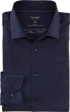 Olymp Herren Oberhemd Langarm Level.Five.Body.fit,Twill,Body fit,Modern Kent,Marine 18,39