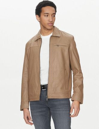 Mustang Jeans Mustang Lederjacke Essen Veg 310-24-060 Braun Regular Fit