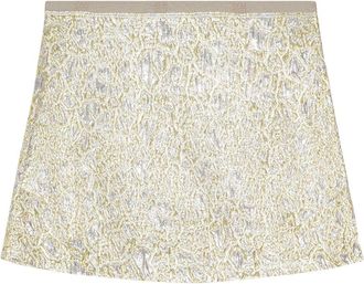 Ganni Cloqué-Minirock im Metallic-Look - Gold