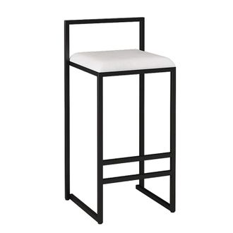 Generic Hochwertige K&uuml;chenbarhocker mit wei&szlig;em Samtkissen, Metallgestell und Fu&szlig;st&uuml;tze - bis 200 kg belastbar, hohe Barhocker f&uuml;r Komfort und Stil