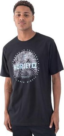 Hurley Palm World SS T-Shirt, Black, M Mens