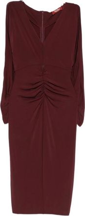 Max Mara Femme, Robes, Rouge, Taille: 38 FR Ruched Midi Dress