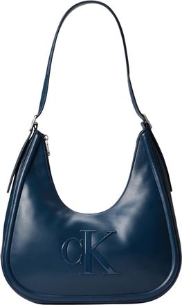 Calvin Klein Damen Bold Ck Crescent Bag Lv04f3427g Crossover, Blue (Key Largo)