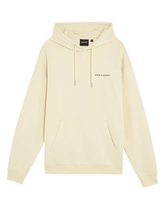 Lyle & Scott Mens Script Brushback Pullover Hoodie T-Shirt, Foam, Small