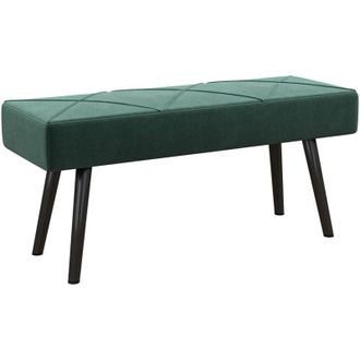 HOMCOM Sitzbank Polsterbank in Samtoptik, Bettbank mit X-Muster, Stahlbeine, Schuhbank f&uuml;r Schlafzimmer, Wohnzimmer, Flur, 100 x 36 x 45 cm, Gr&uuml;n