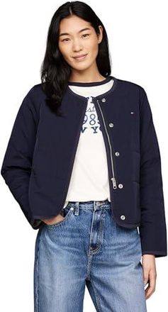 Tommy Hilfiger Veste Femme Jersey Lined Jacket Légère, Bleu (Desert Sky), XXL