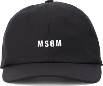 Msgm Caps & M&uuml;tzen - Cap mit Logo-Stickerei - Gr. ONE SIZE - in Schwarz - f&uuml;r Damen