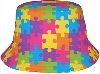 Generic Unisex Chapeau de Pêcheur Mois de Sensibilisation à lAutisme Chapeaux de Visière Personnalisé Bobs Homme pour Randonnée Adultes Outdoor