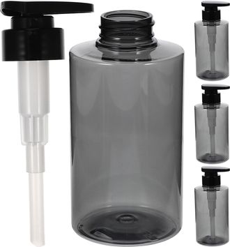 Angoily 4 St&uuml;ck Pack 300ml Seifenspender mit Pumpe PET Kunststoff Transparent Grau Nachf&uuml;llbare Dusch und Shampooflaschen f&uuml;r Badezimmer