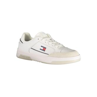 Tommy Hilfiger Lace-Up Leather-Blend Sneaker - White