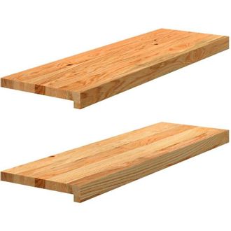 vidaXL Appuis de fen&ecirc;tre 2 pcs marron clair bois de ch&ecirc;ne massif vidaXL