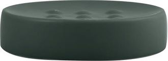 Spirella Seifenschale Steinoptik dekorative Badausstattung Seifenablage Tube Maße: 11 x 11 x 3 cm - Dunkelgrün matt, Green