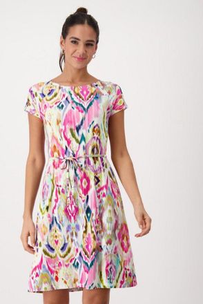 Monari Strandkleid Ikatmuster mit Bindeband und femininer Passform