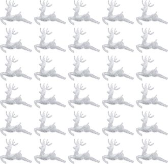 Garneck 100 St&uuml;ck Weihnachtskonfetti Elch aus Vliesstoff Silbernes Dekokonfetti f&uuml;r Festliche Tischdeko und Partyaccessoires