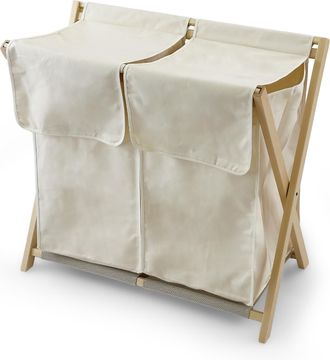 Arredamenti Italia DAFFY Badezimmer-Zubehör, 2 Wäschesäcke, faltbar, abnehmbar, natürliche Farbe