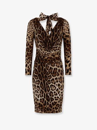 Dolce & Gabbana Leopard print short charmeuse dress - DOLCE & GABBANA - gender_Woman