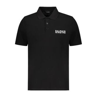 Balmain Kurz&auml;rmeliges Poloshirt - - Tops - Herren - Schwarzk - S