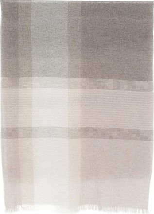 D'Aniello Egina Check-pattern Fringed Scarf