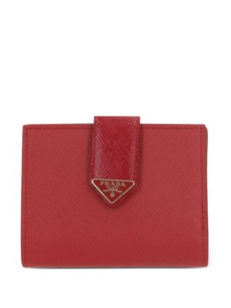 Prada portefeuille à logo - Rouge